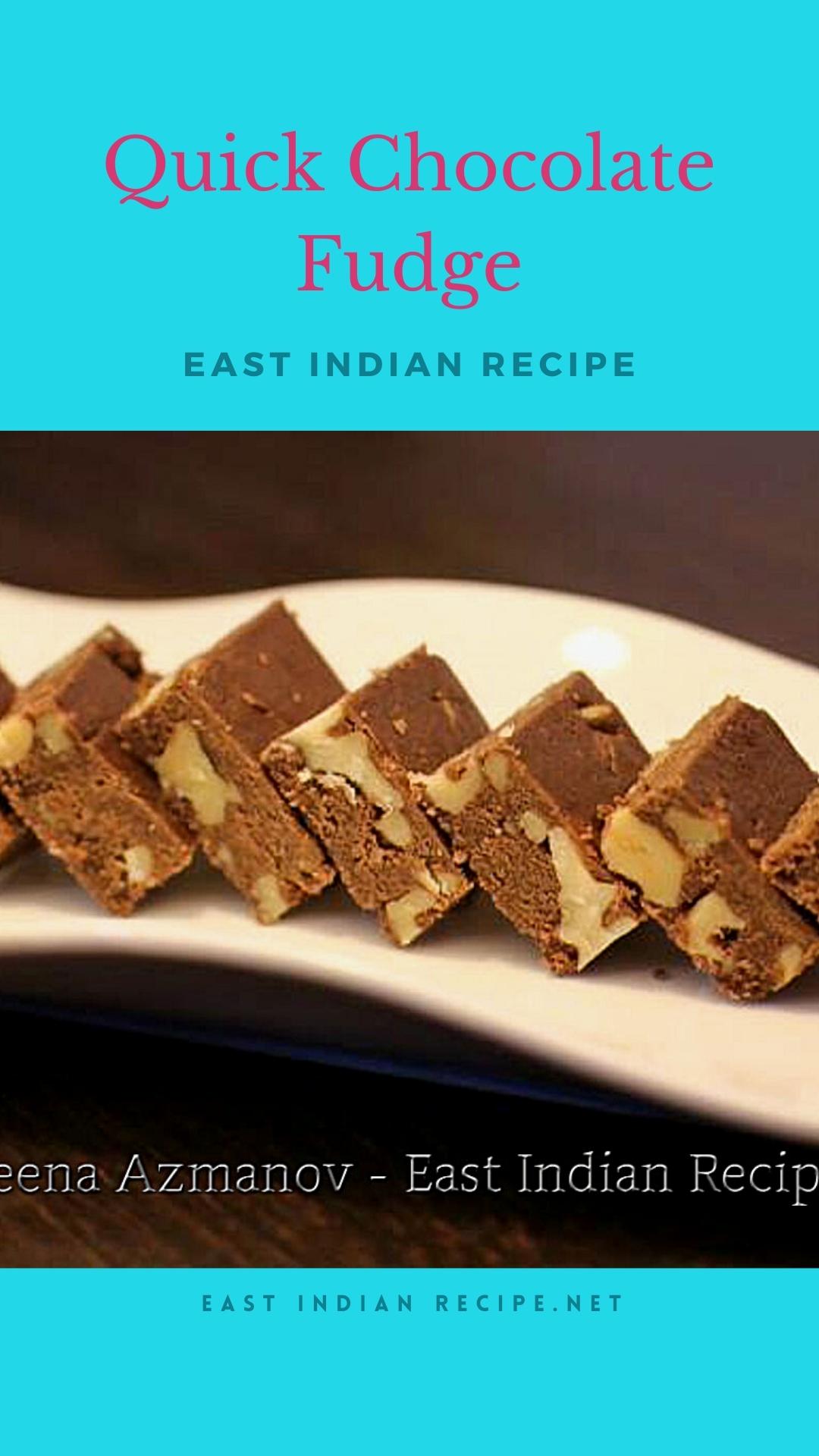 Christmas Fudge - Chocolate Fudge with Condensed Milk- East Indian Recipes