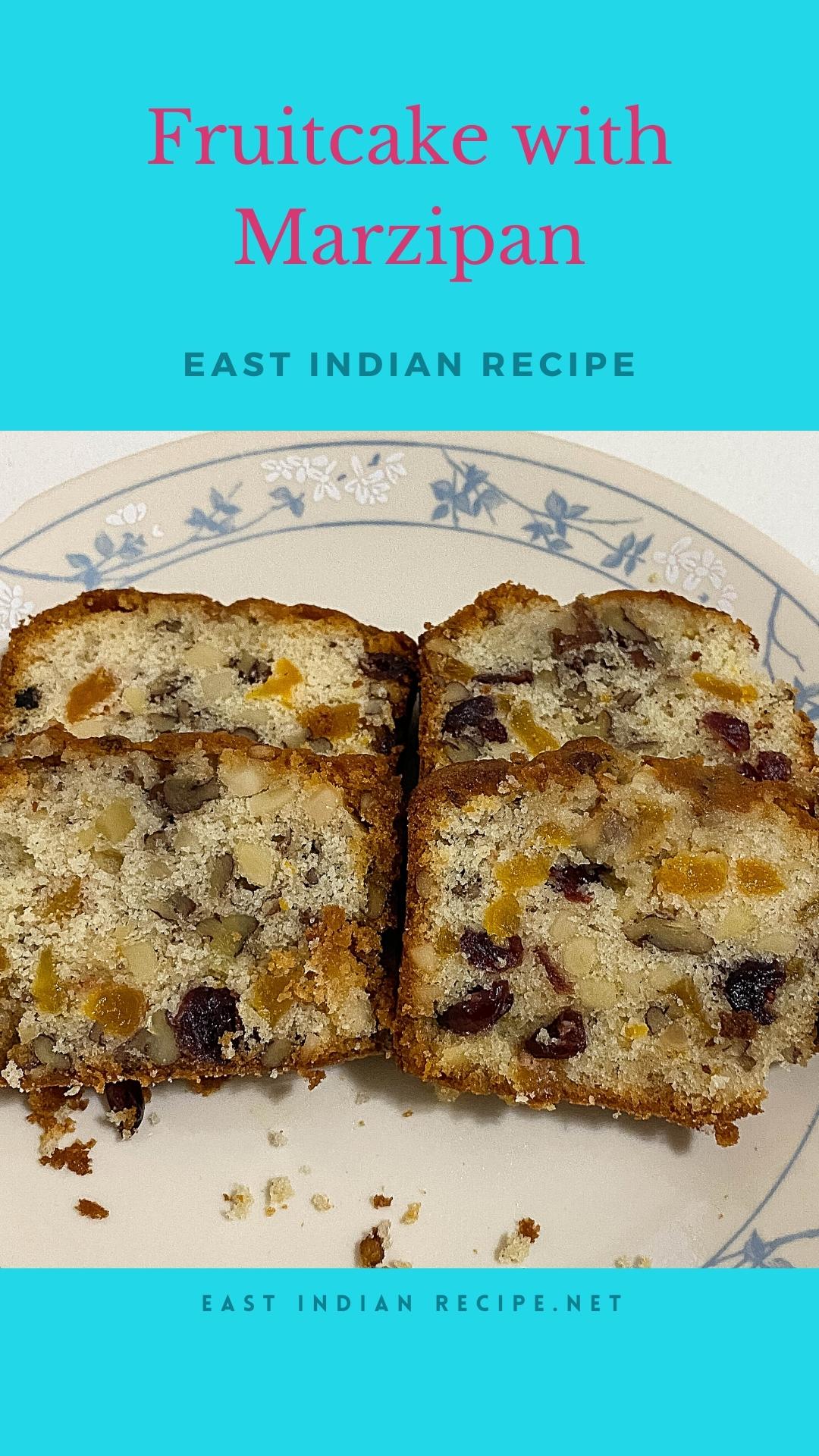 Marzipan Fruitcake - Fruitcake with Marzipan Recipe - East Indian Recipes