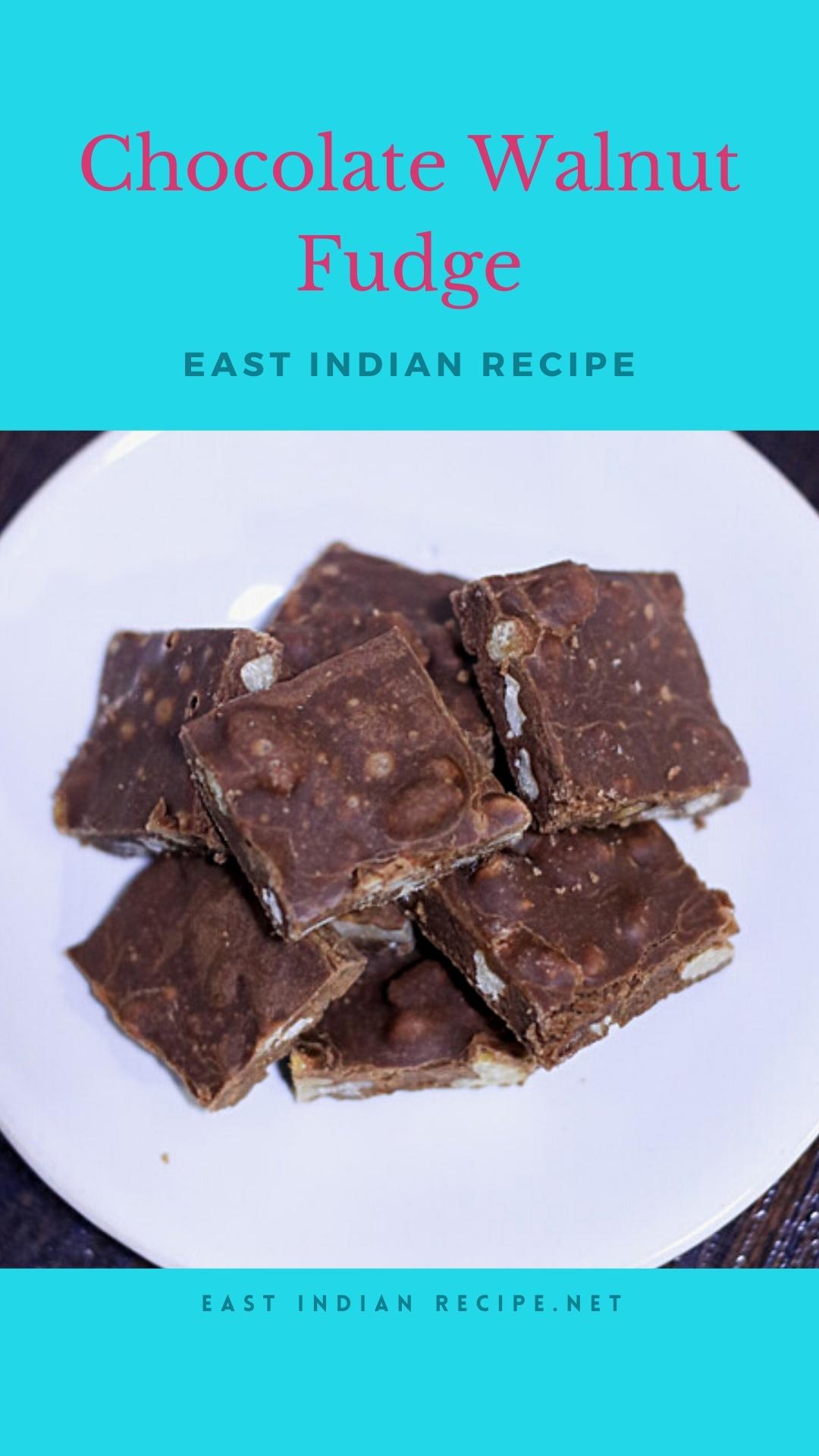 Chocolate Walnut Fudge - Old Fashion Recipe - East Indian Recipes